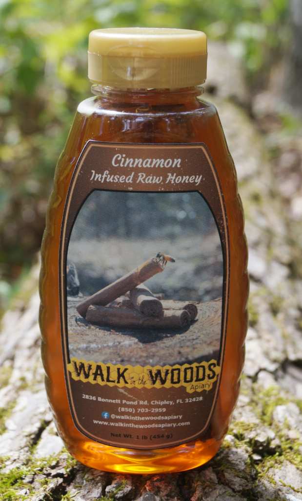 1lb Cinnamon Infused Raw Honey - Walk in the Woods Apiary